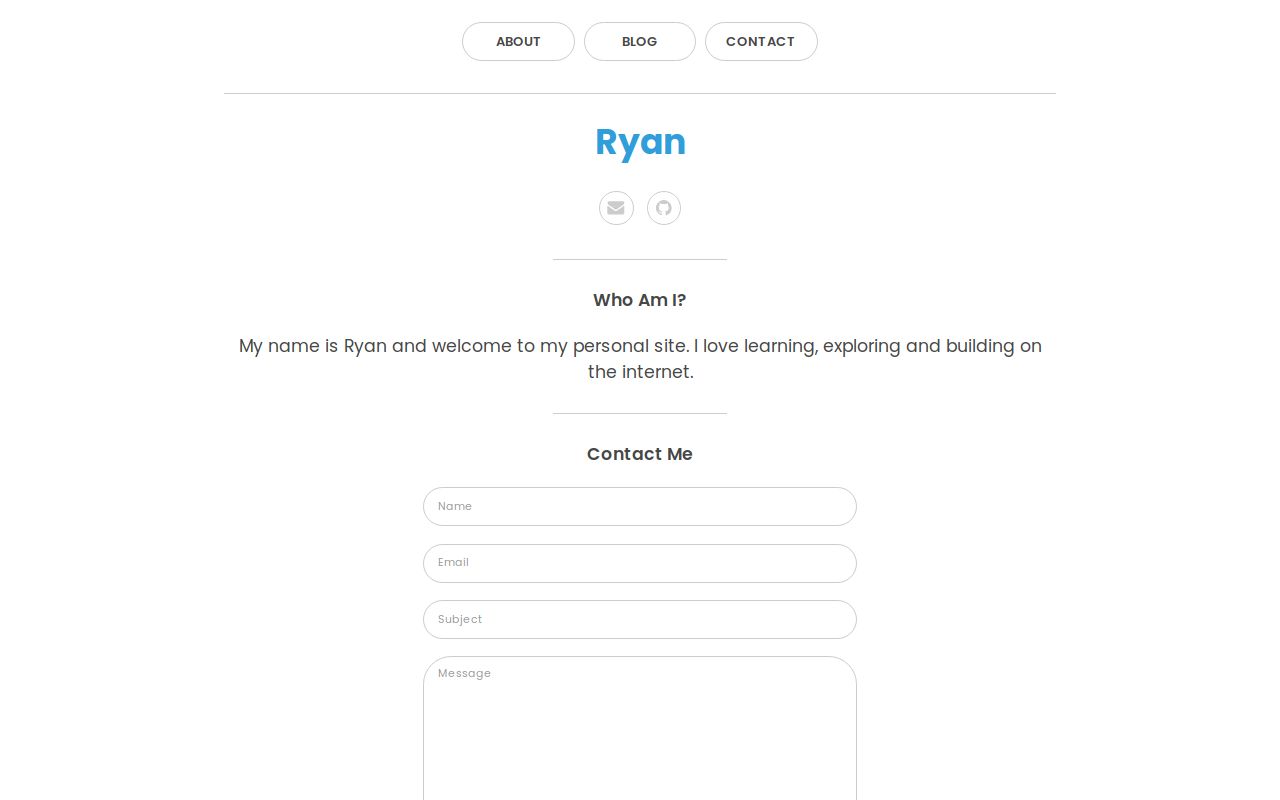 Ryan's personal website.